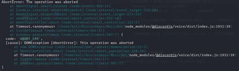 AbortError Can T Connect To Voice Channel Discordjs Discord Js Discussion GitHub