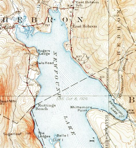 Newfound Lake 1927 Old Topographic Map By Usgs Custom Etsy