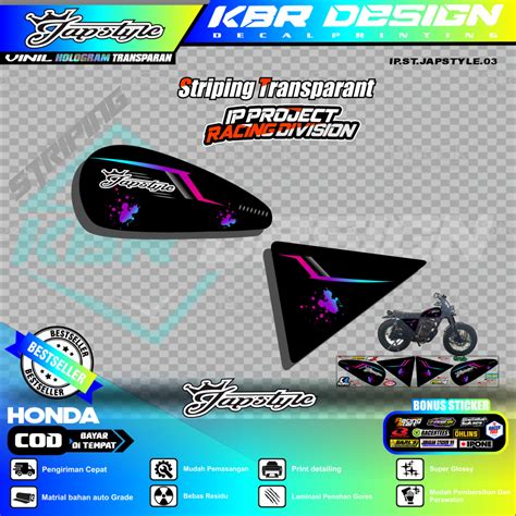 Jual Cod STIKER STRIPING JAPSTYLE STIKER STRIPING MOTOR HONDA JAPSTYLE KEREN STIKER LIST