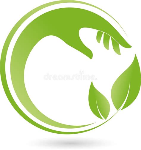 Two Hands And Leaves Plant Naturopath And Wellness Logo Stock Vector