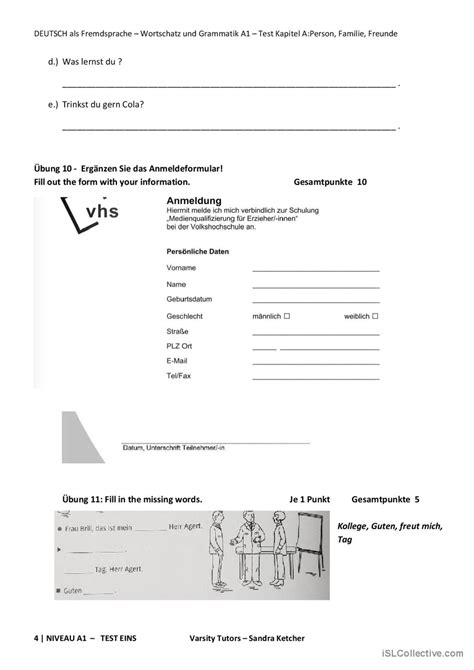 Niveau A Nach Dem Buch Von Hueber W English ESL Worksheets Pdf Doc