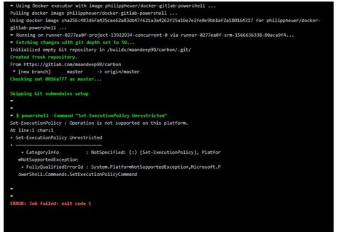 Powershell Unable To Set Execution Policy For Gitlab Cicd Pipeline
