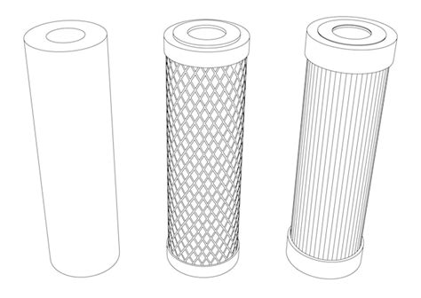 Premium Vector Vector Set Of Line Art Water Filter Cartridge