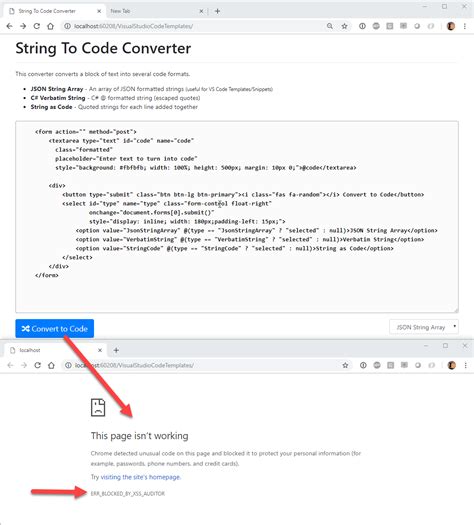 Getting Around Chrome Post Xss Protection Rick Strahls Web Log
