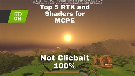 Top 5 Best RTX And Shaders For Minecraft Pe YouTube