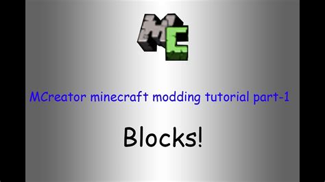 MCreator Modding Tutorial Part Blocks YouTube