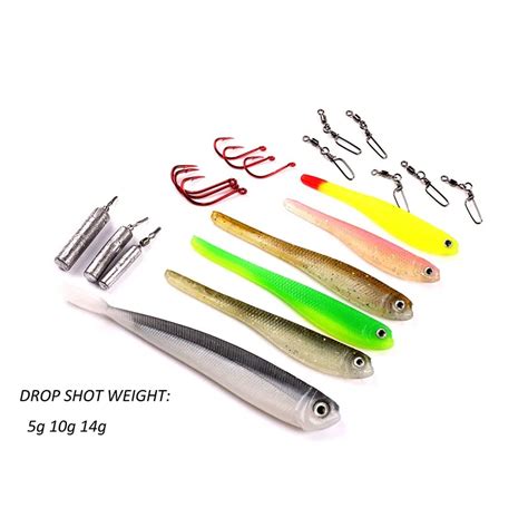 Mizugiwa Drop Shot 21 Kit Inc Soft Shad Minnow Bait Hook Drop Shot