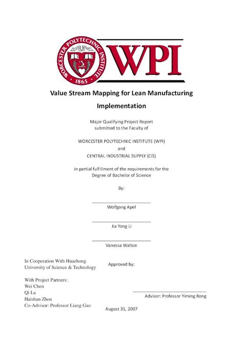 Pdf Value Stream Mapping For Lean Manufacturing Implementation