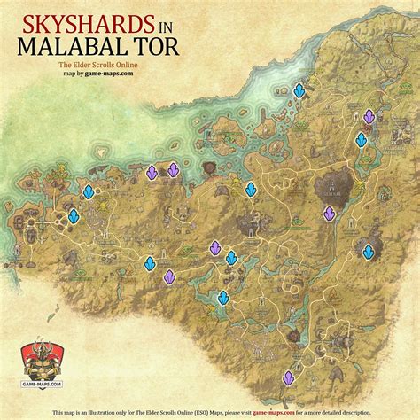 Malabal Tor Skyshards Location Map ESO Game Maps