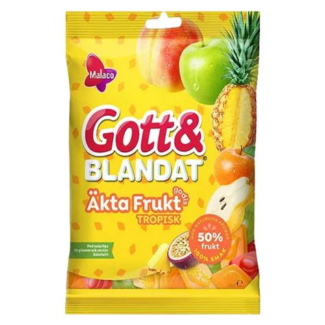 Gott Blandat Äkta Frukt Tropisk 100 Gram Nyttigare Godis