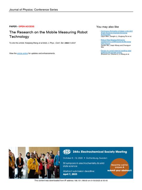 The Research On The Mobile Measuring Robot Technol Pdf Accuracy And