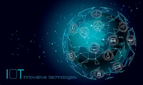 것들 아이콘 혁신 기술 개념의 행성 지구 아시아 대륙 인터넷 무선 통신 네트워크 Iot Ict 지능형 시스템 자동화 현대