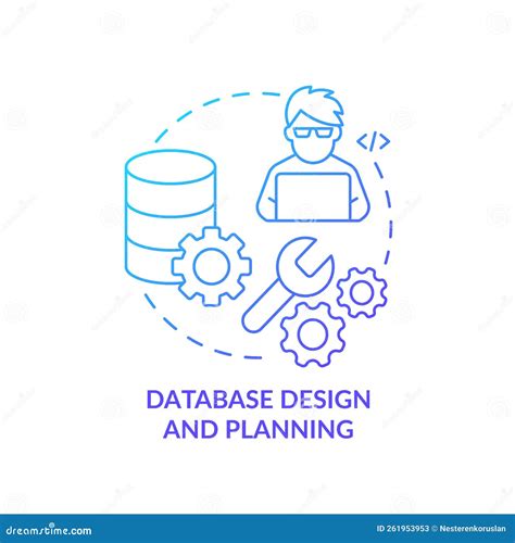 Database Design And Planning Blue Gradient Concept Icon Stock Vector Illustration Of