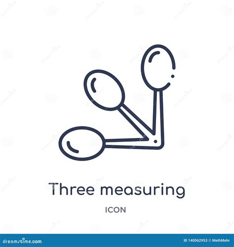 Linear Three Measuring Spoons Icon From Measurement Outline Collection Thin Line Three