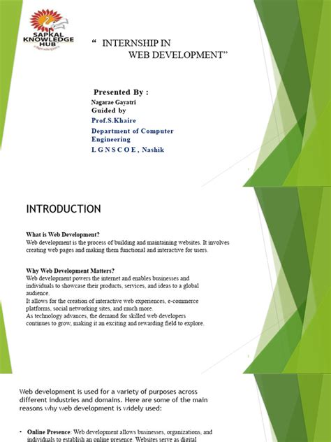 gayatri internship ppt pdf world wide web internet and web