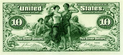 1896 10 Dollar Silver Certificate Educational Seriesworld Banknotes