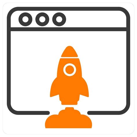 browser launch icon concept in orange 59658957 vector art at vecteezy
