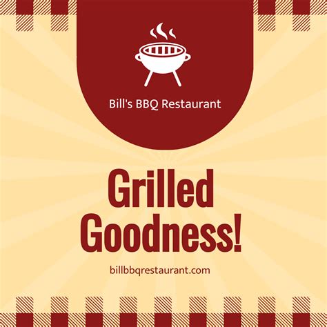 Free Bbq Restaurant Linkedin Post Template To Edit Online