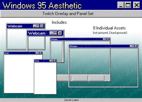 Windows 95 Retro Twitch Overlay Starter Pack Animated Overlays