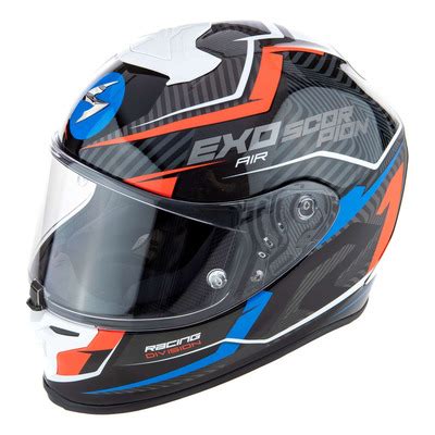 Casque intégral Scorpion Exo R1 Evo Air Coup noir rouge jaune fluo