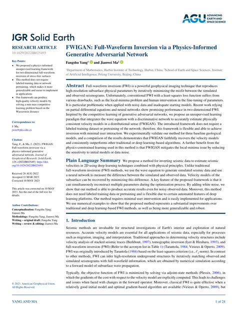 Fwigan Full‐waveform Inversion Via A Physics‐informed Generative Adversarial Network Request Pdf