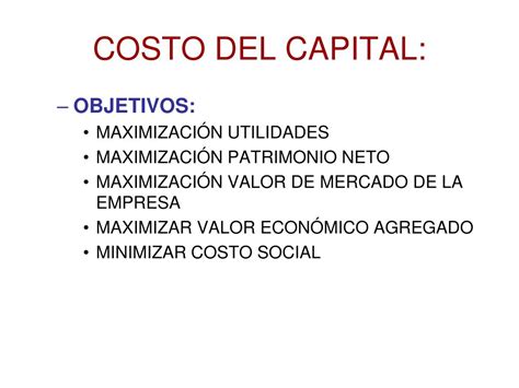 Ppt Costo De Capital Powerpoint Presentation Free Download Id4896489
