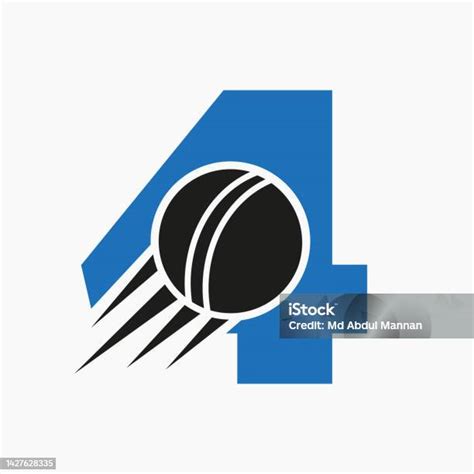 편지 4 크리켓 로고 개념 움직이는 크리켓 볼 아이콘 크리켓 스포츠 로고 타입 기호 벡터 템플릿 경기 스포츠에 대한 스톡 벡터 아트 및 기타 이미지 Istock