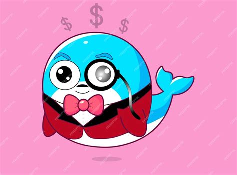 Premium Vector Bitcoin Whale Emotions Illustration Cartoon Emotes