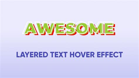 Layered Text Hover Effect Using Html And Css Youtube