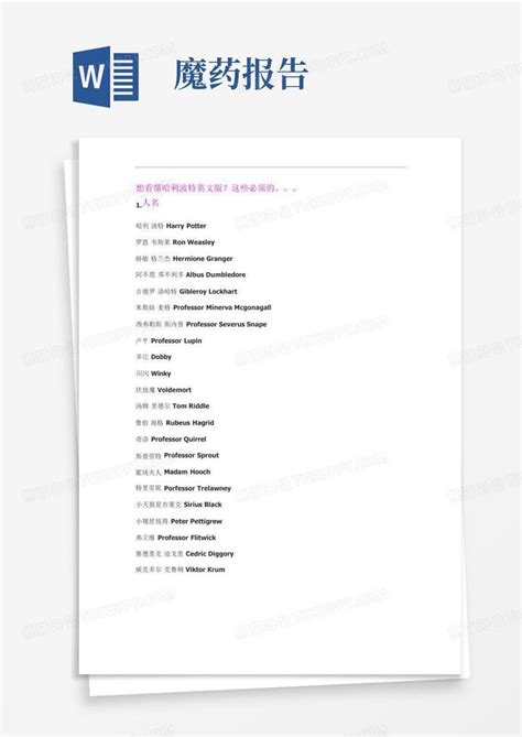 想看懂哈利波特英文版精word模板下载编号legjzknb熊猫办公