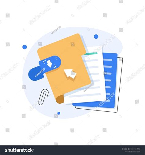 Open Folder Iconfolder Documentsdocument Protection Conceptflat Stock