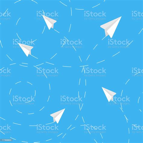 푸른 하늘 배경에 비행 백서 비행기 공예 디자인 종이 접기 스타일 디자인 아이콘 로고 배경에 대한 단순히 벡터 그래픽 일러스트 레이션 개념에 대한 스톡 벡터 아트 및 기타