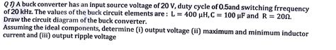 solved q1 a buck converter has an input source voltage of