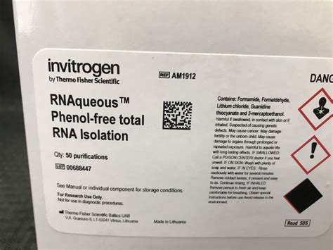 Thermo Invitrogen Rnaqueous Total Rna Isolation Kit 50 Preps Am1912 Ebay