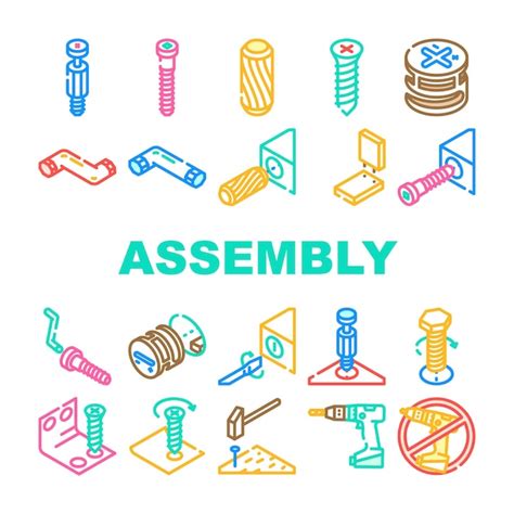 Premium Vector Assembly Instruction Furniture Icons Set Vector Manual