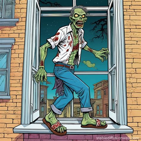 Zombie Climb Window Stable Diffusion Online