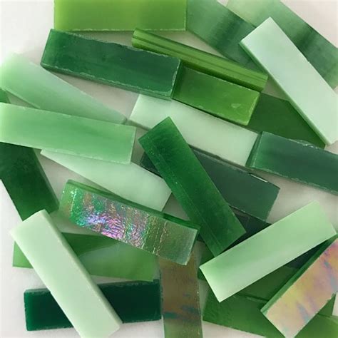 Stick Mix Green Tiny Tile Mosaics