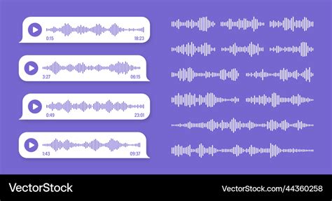 Voice Audio Message Violet Speech Bubble Sms Vector Image