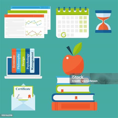온라인 교육은 벡터 직원 교육 책 저장 기술 일러스트 레이 션 학습 먼 Educationary 아이콘 개념에 대한 스톡 벡터