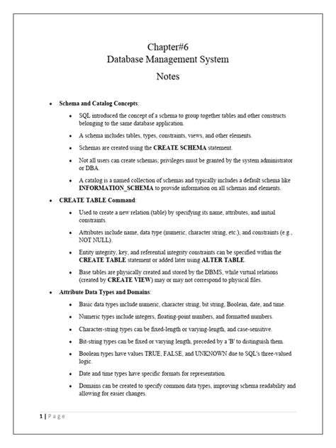 Chapter6 Notes Pdf Databases Data Model