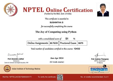 Sushintha Sivakumar On Linkedin Python Coding Nptel