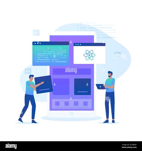 Flat Illustration Of React Native Programmer Concept Illustration For Websites Landing Pages