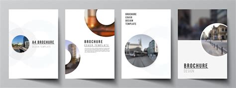 브로셔 전단지 레이아웃 소책자 커버 디자인 책 디자인 브로셔 커버용 A4 커버 모형 템플릿의 벡터 레이아웃 라운드 It 기술에 대한 원 배경 템플릿 최소한의 스타일 A4