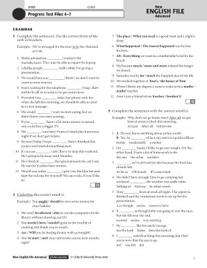 English File Advanced Tests Pdf Fill Online Printable Fillable Blank PdfFiller