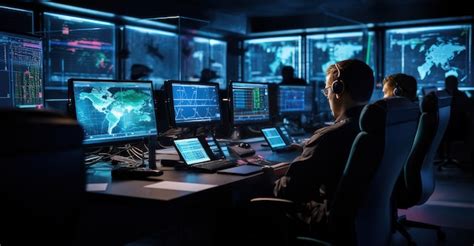 Premium Ai Image Cyber Intelligence Officers In An Elite Security
