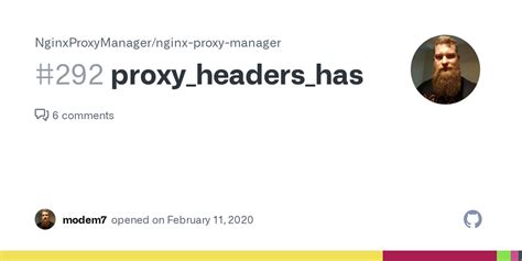 Proxyheadershash · Issue 292 · Nginxproxymanagernginx Proxy Manager · Github