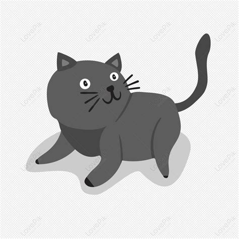 만화 귀여운 회색 고양이 벡터 Png 일러스트 무료 다운로드 Lovepik