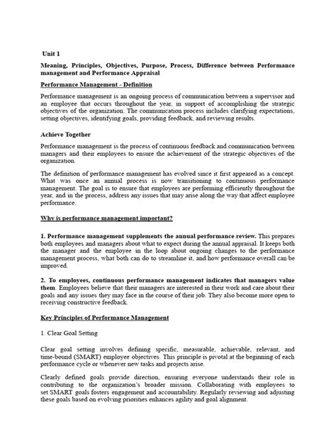 Performance Management Pdf Performance Appraisal Goal