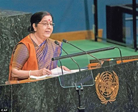 Sushma Swaraj Takes On Pakistan At The Un General Assembly Daily Mail