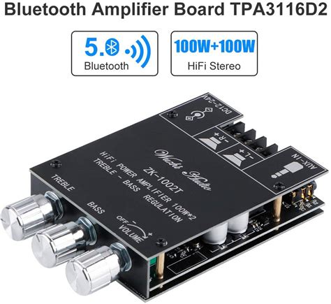 Bluetooth Amplifier Board Hifi Stereo 2 0 Tpa3116d2 2x100w Audio Ampli Makerfocus